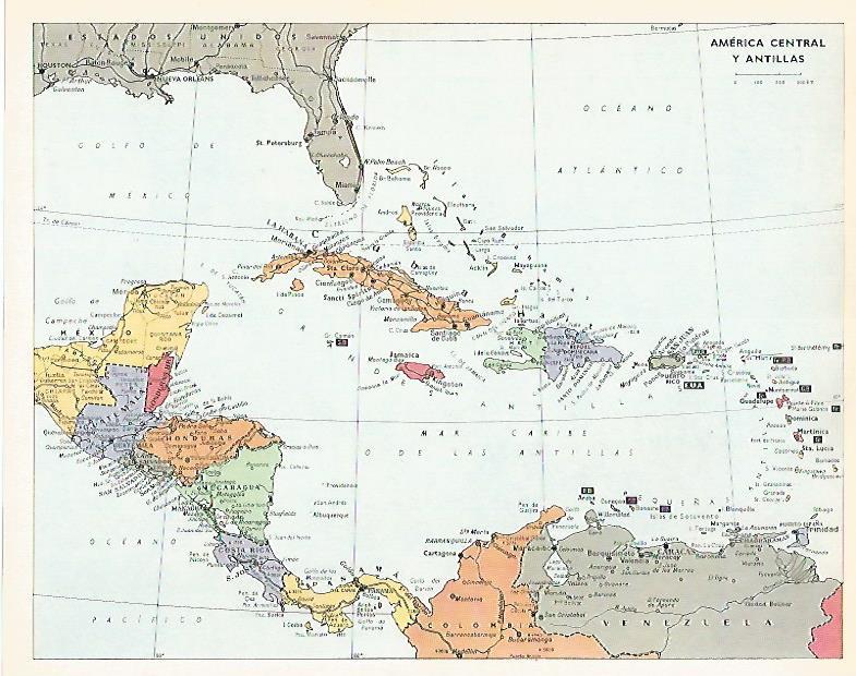LAMINA LAROUSSE 70279: Mapa de America Central y las Antillas – El Boletin