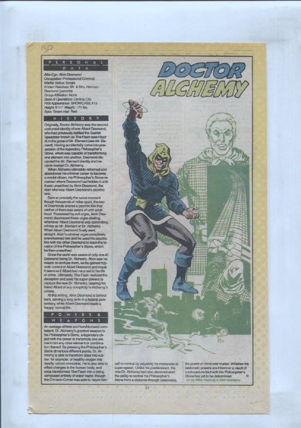 Ficha personaje DC Comics numero 130: Doctor Alchemy y Doctor Bedlam ...