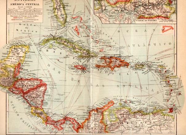 LAMINA V31507: Mapa de Antillas y America Central – El Boletin